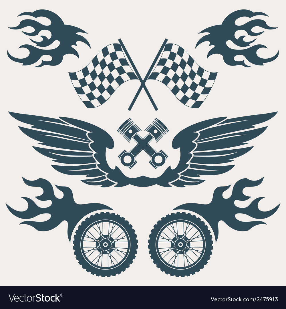 Motorcycle design elements Royalty Free Vector Image