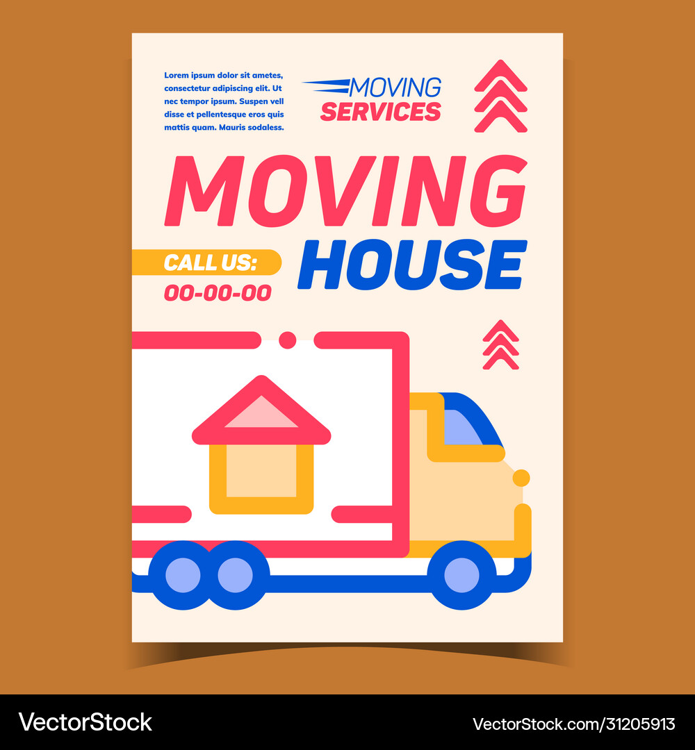 Moving house service advertising banner Royalty Free Vector
