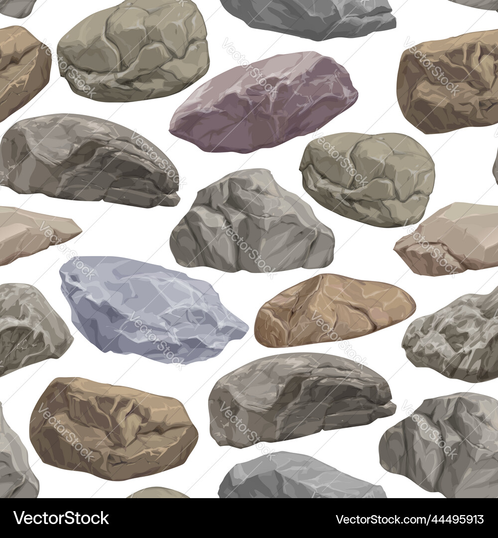 Pattern of realistic stones on a white background Vector Image