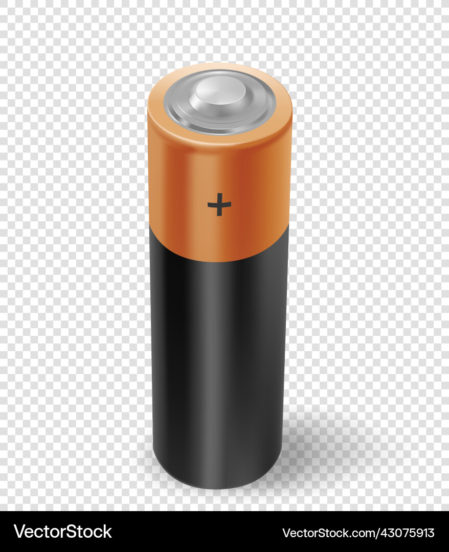 Realistic battery isolated on transparent Vector Image