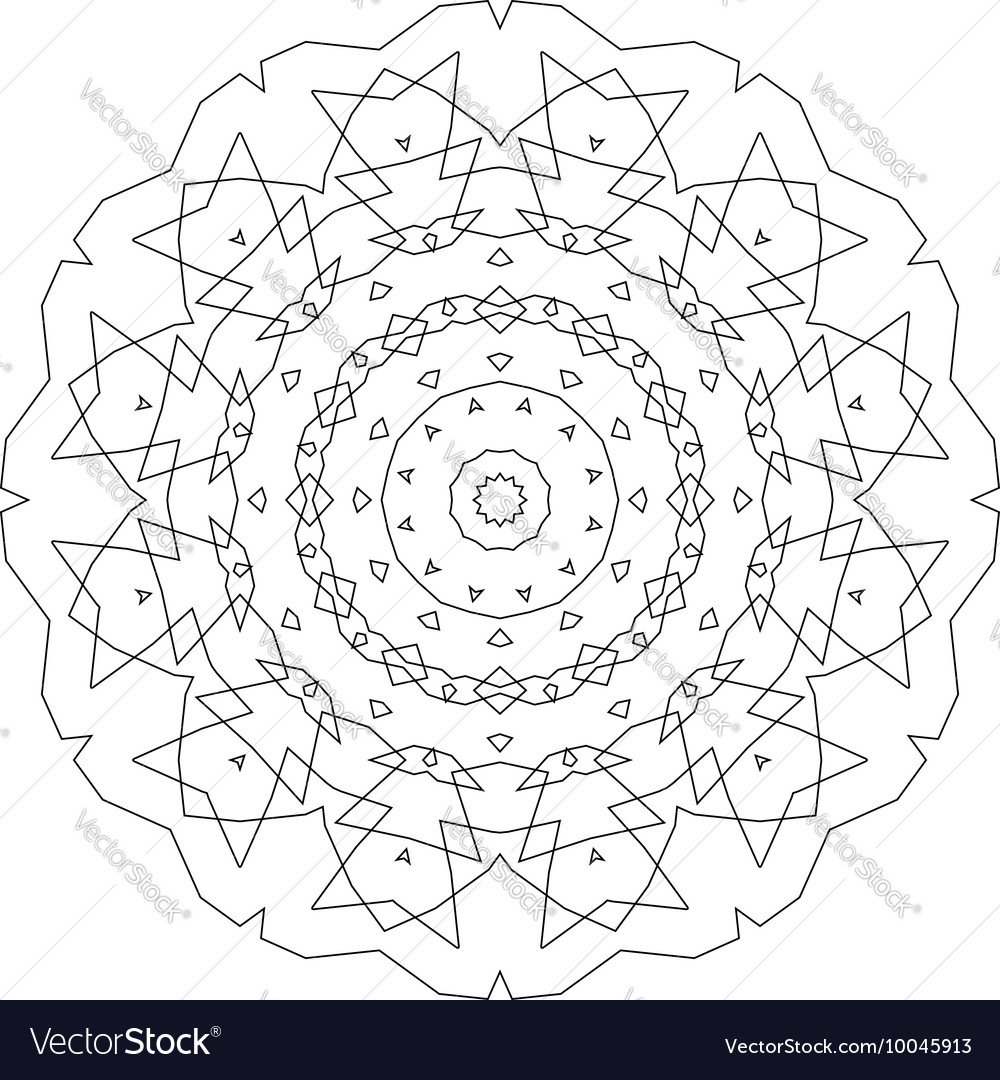 Round decorative geometric pattern Royalty Free Vector Image