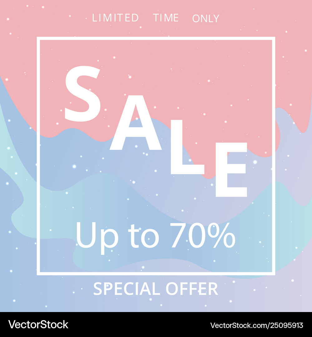 Sale banner template 3d figures realistic Vector Image