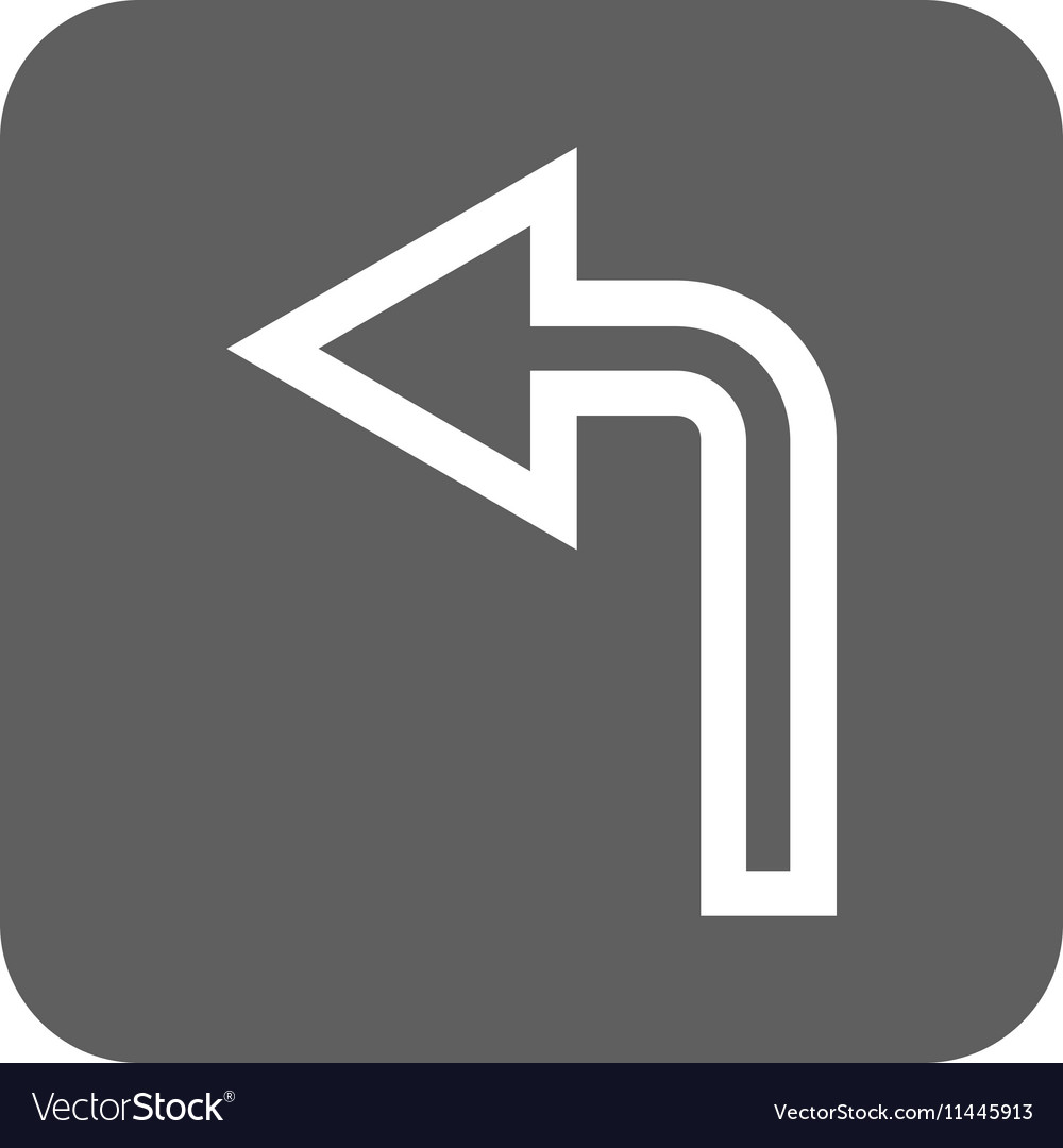 Turn left flat squared icon Royalty Free Vector Image