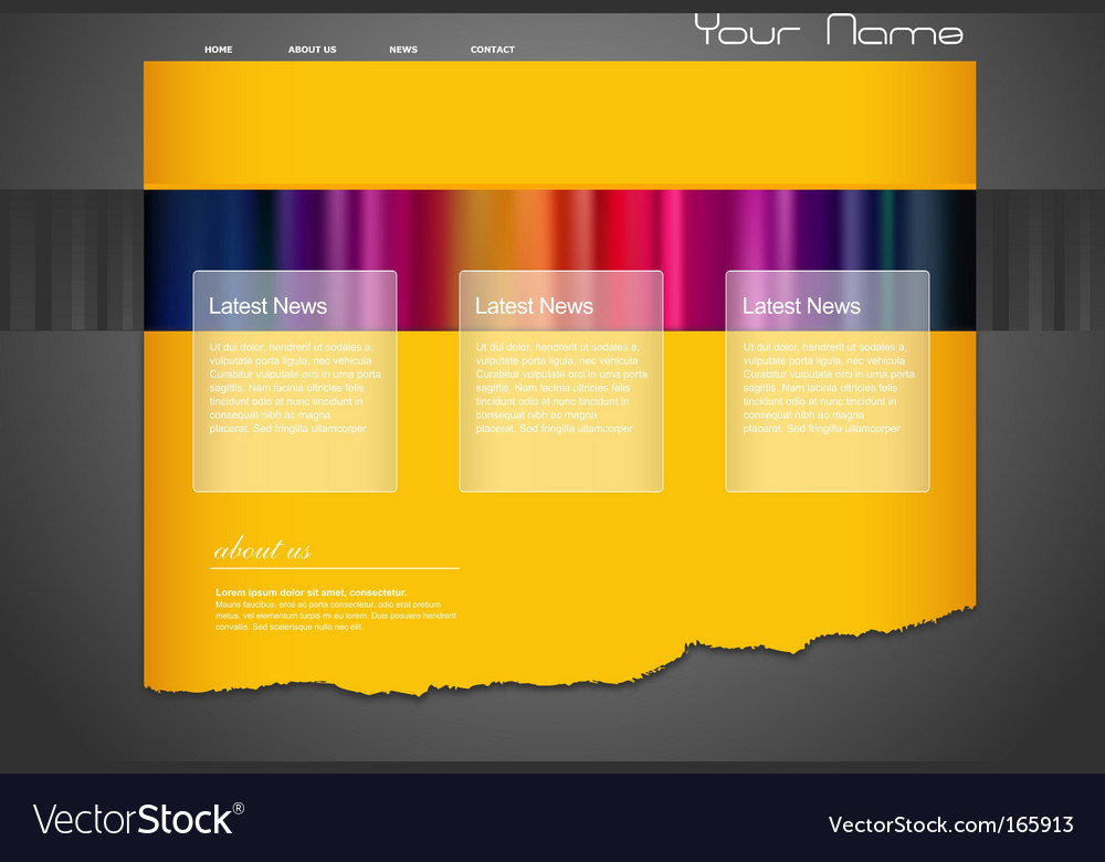 Website template with stripes Royalty Free Vector Image