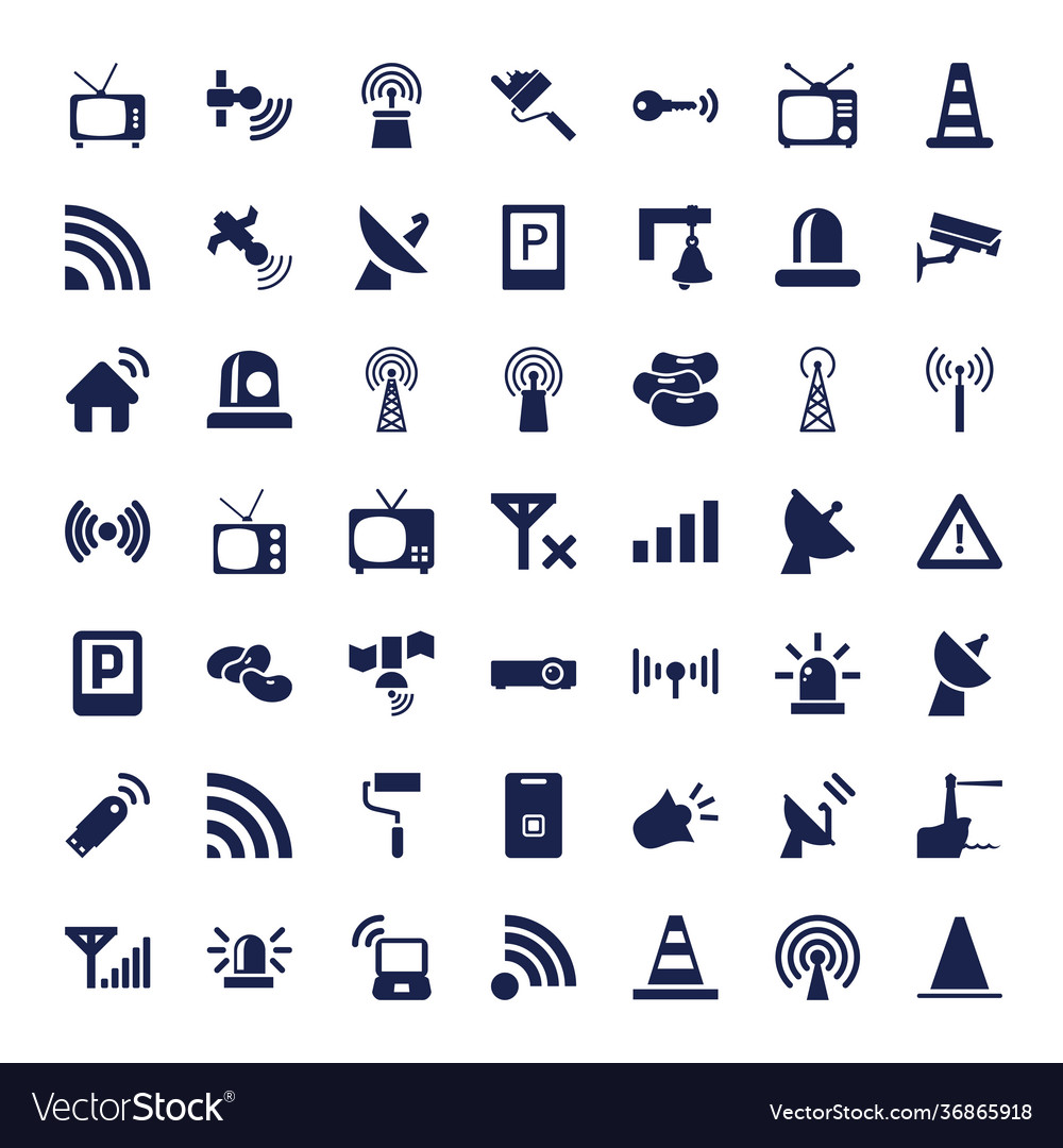49 signal icons Royalty Free Vector Image - VectorStock