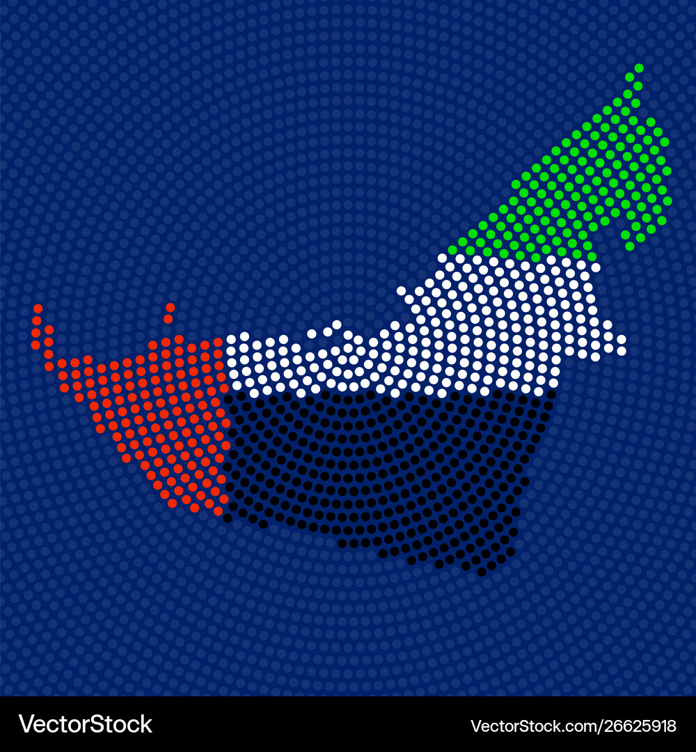Abstract map united arab emirates radial dots Vector Image