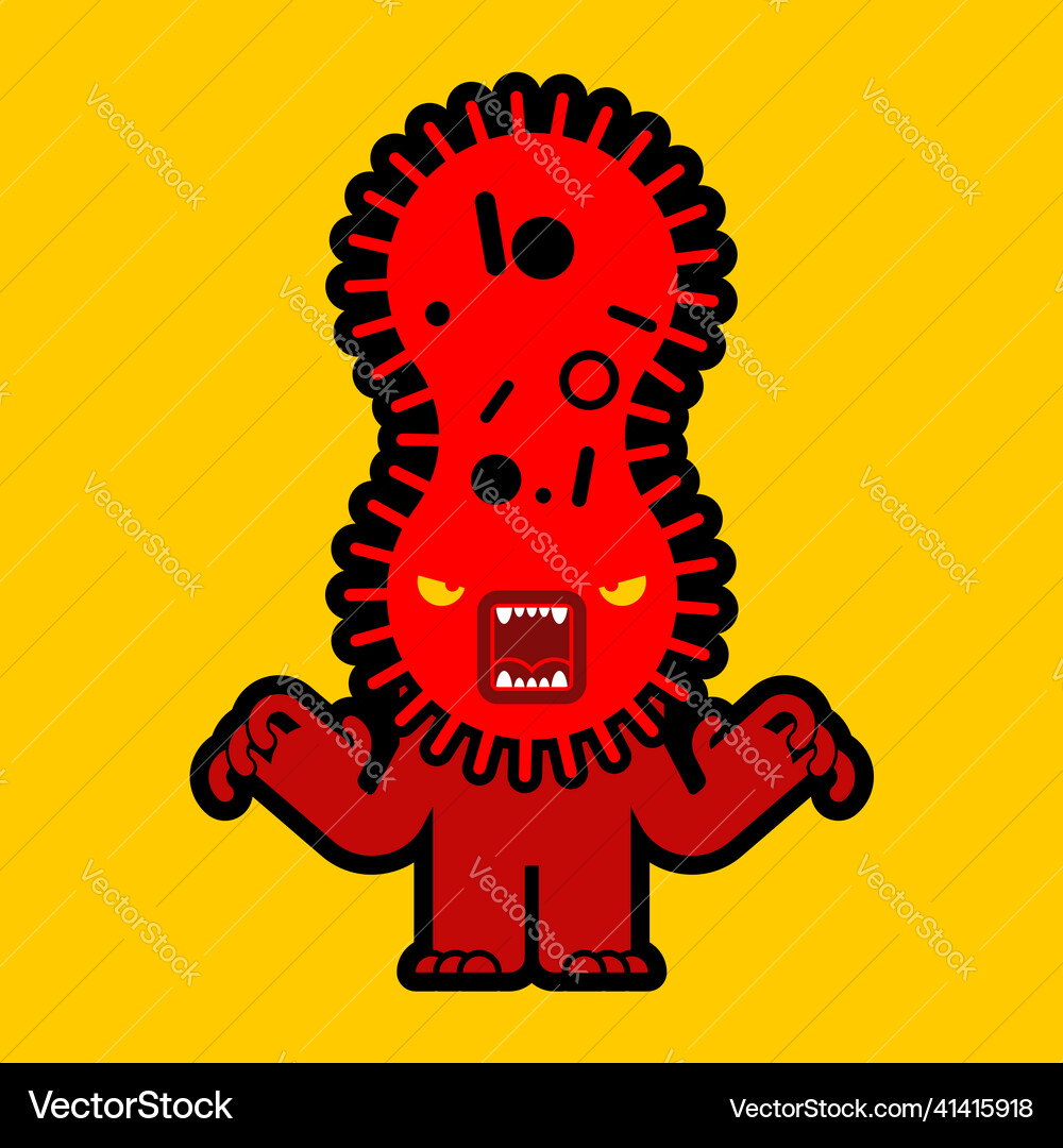 Angry contagious bacteria evil virus 2019-ncov Vector Image