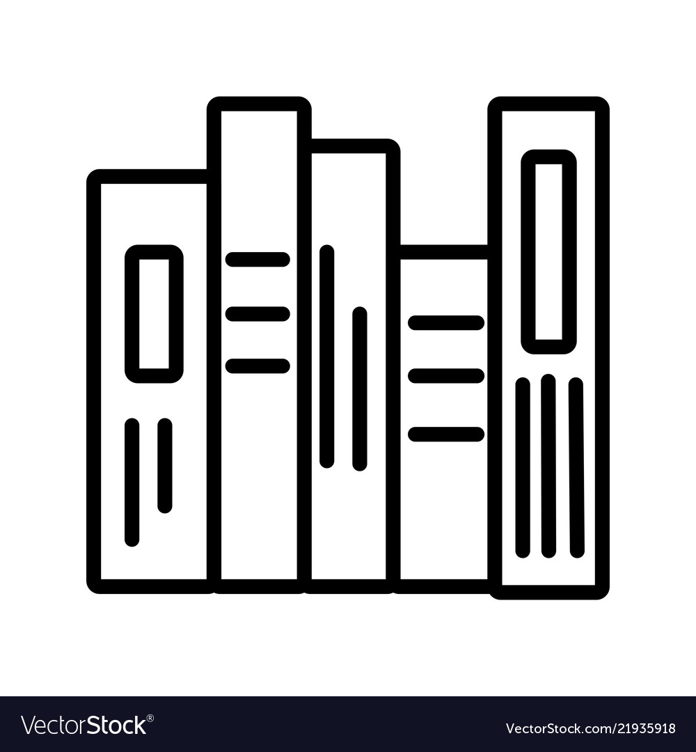 Books stack linear icon thin line school Vector Image