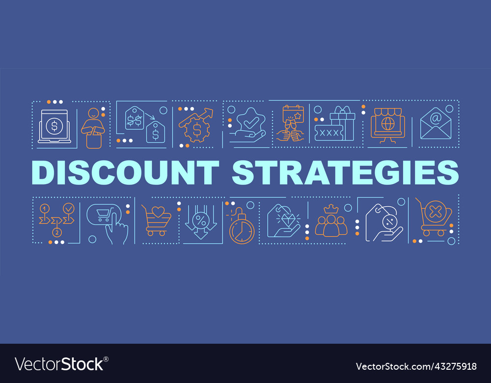 Discount policies word concepts dark blue banner Vector Image