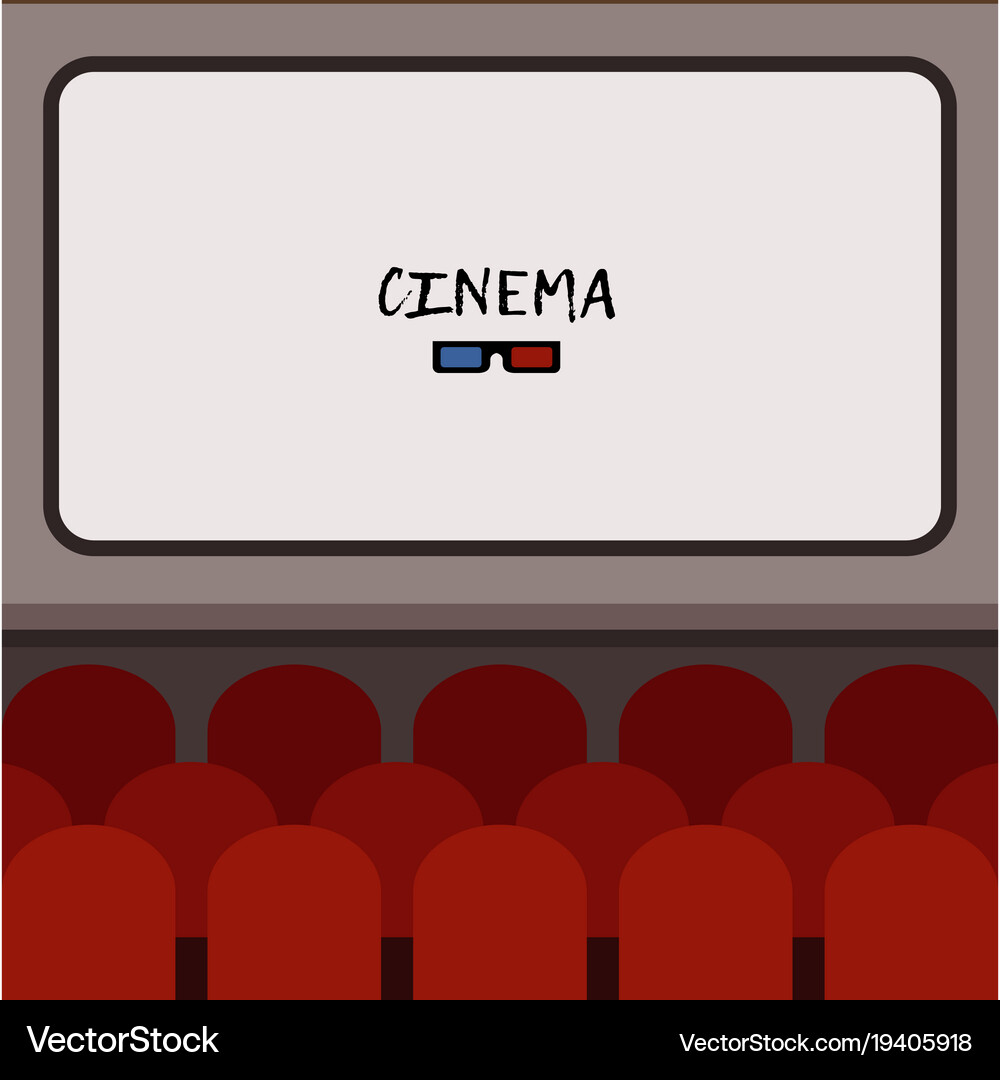 Interior cinema hall with rows of Royalty Free Vector Image