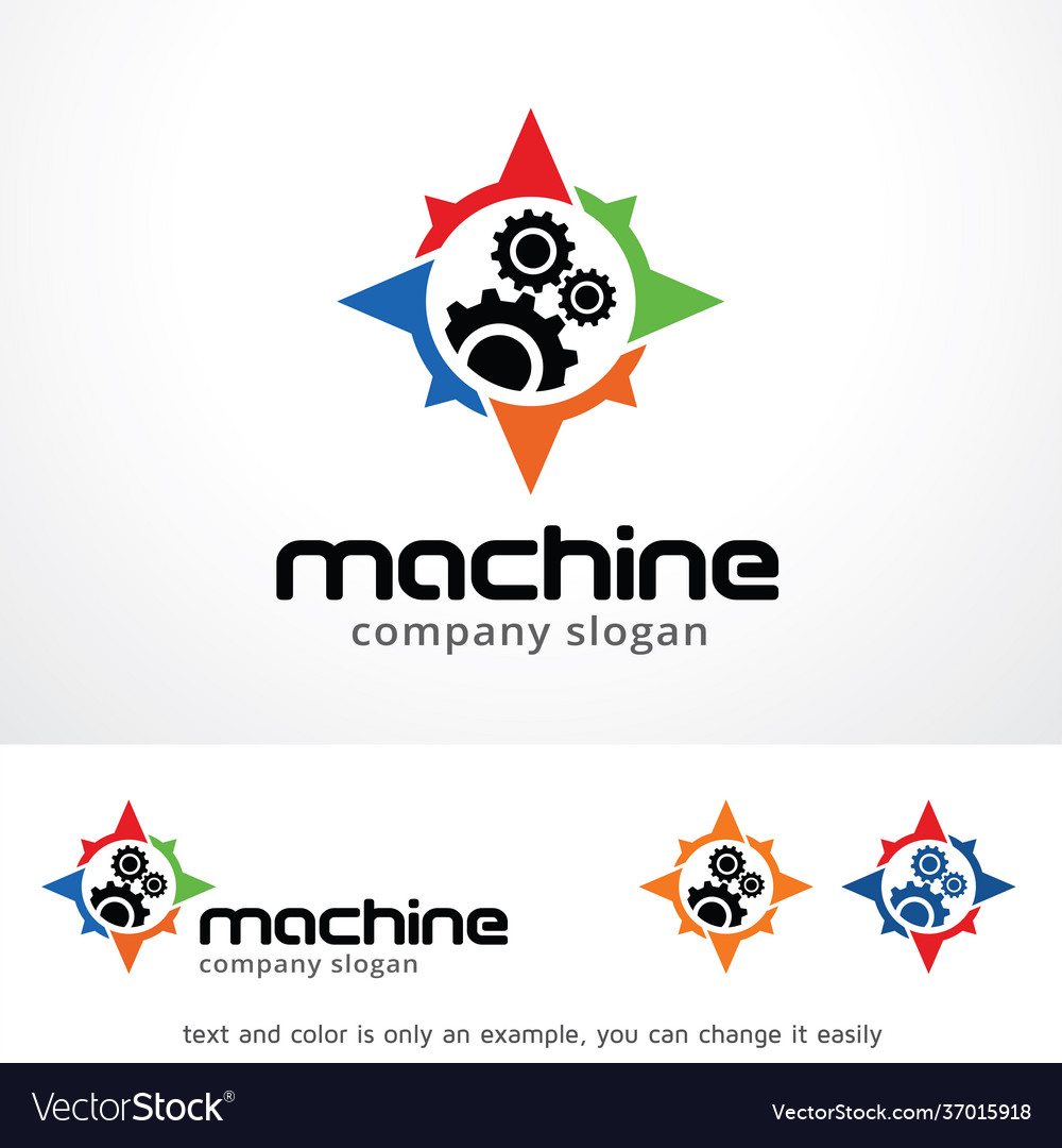 Machine logo template design Royalty Free Vector Image