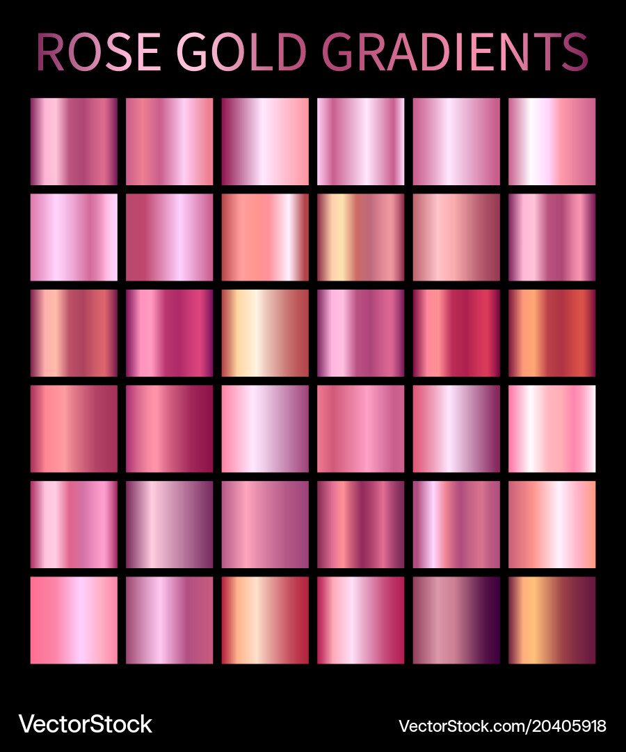 Rose gold gradients collection for design Vector Image