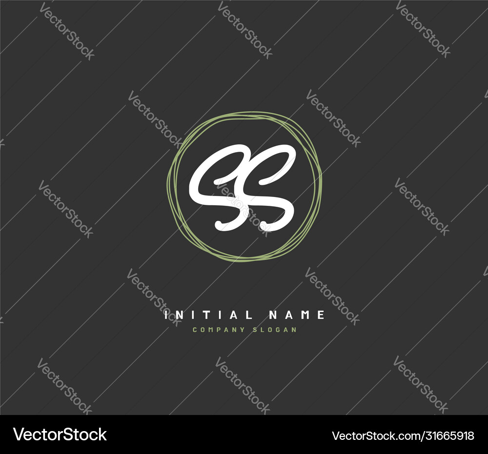 S ss beauty initial logo handwriting logo Vector Image