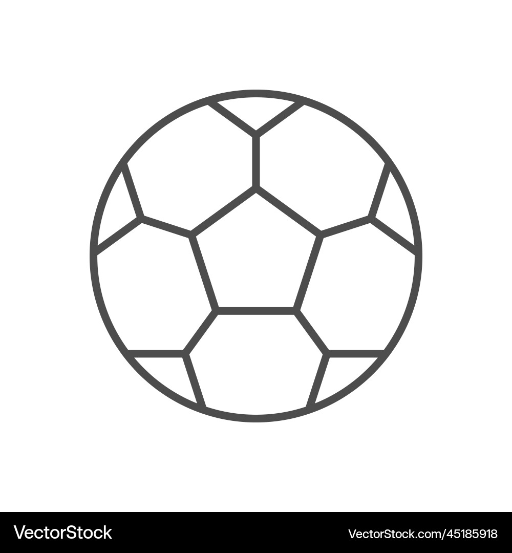 Soccer ball line outline icon Royalty Free Vector Image