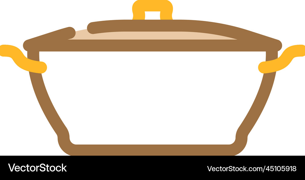 Stainless pot cooking color icon Royalty Free Vector Image