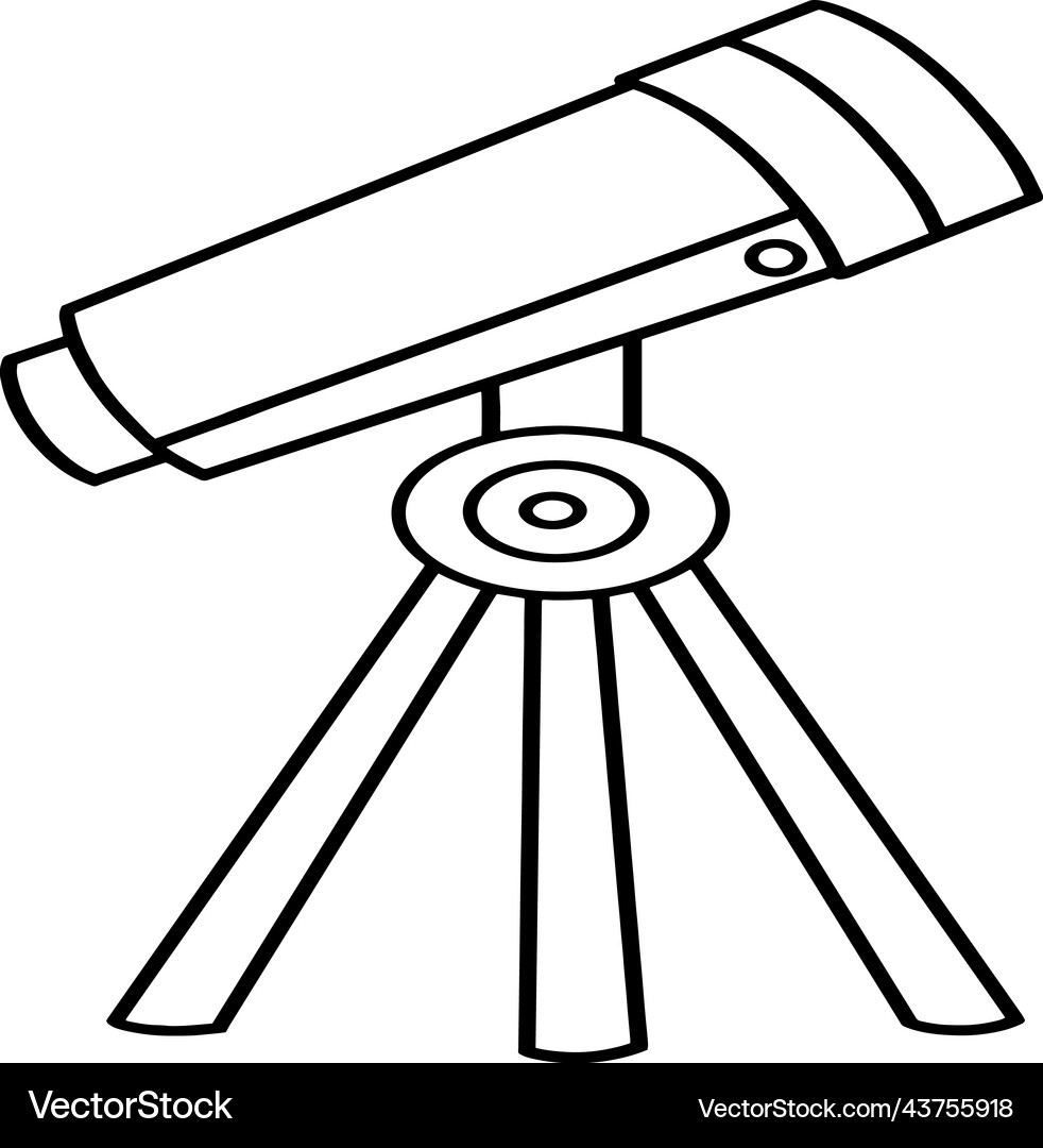 Telescope isolated coloring page for kids Vector Image