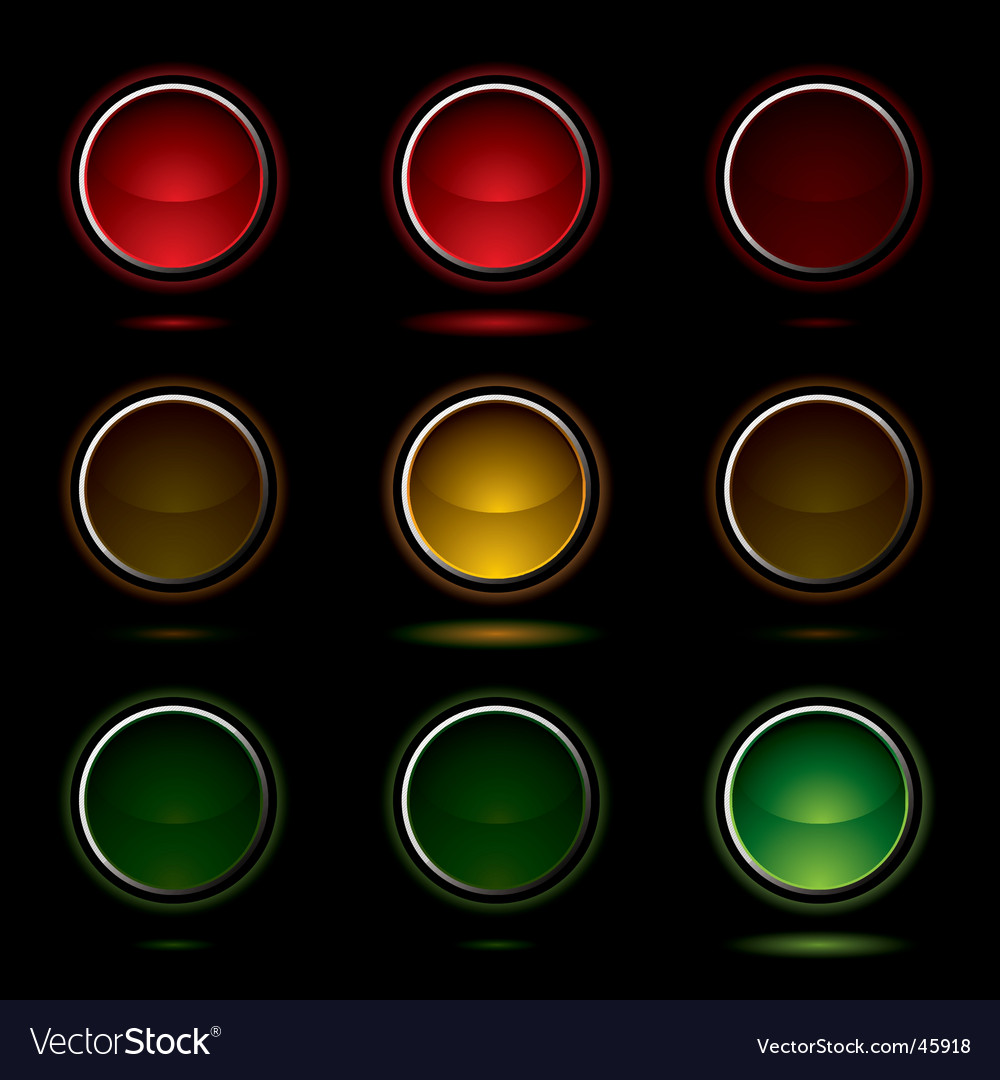 Traffic light buttons Royalty Free Vector Image