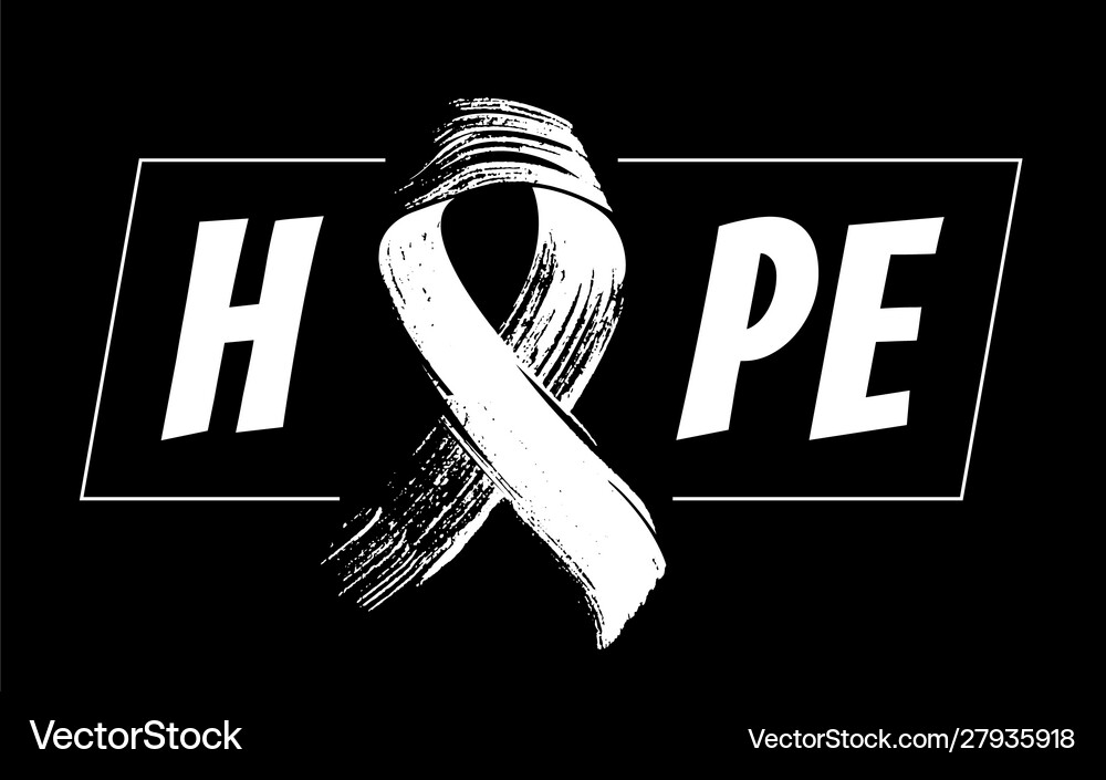 White ribbon aids day hope frame on black Vector Image