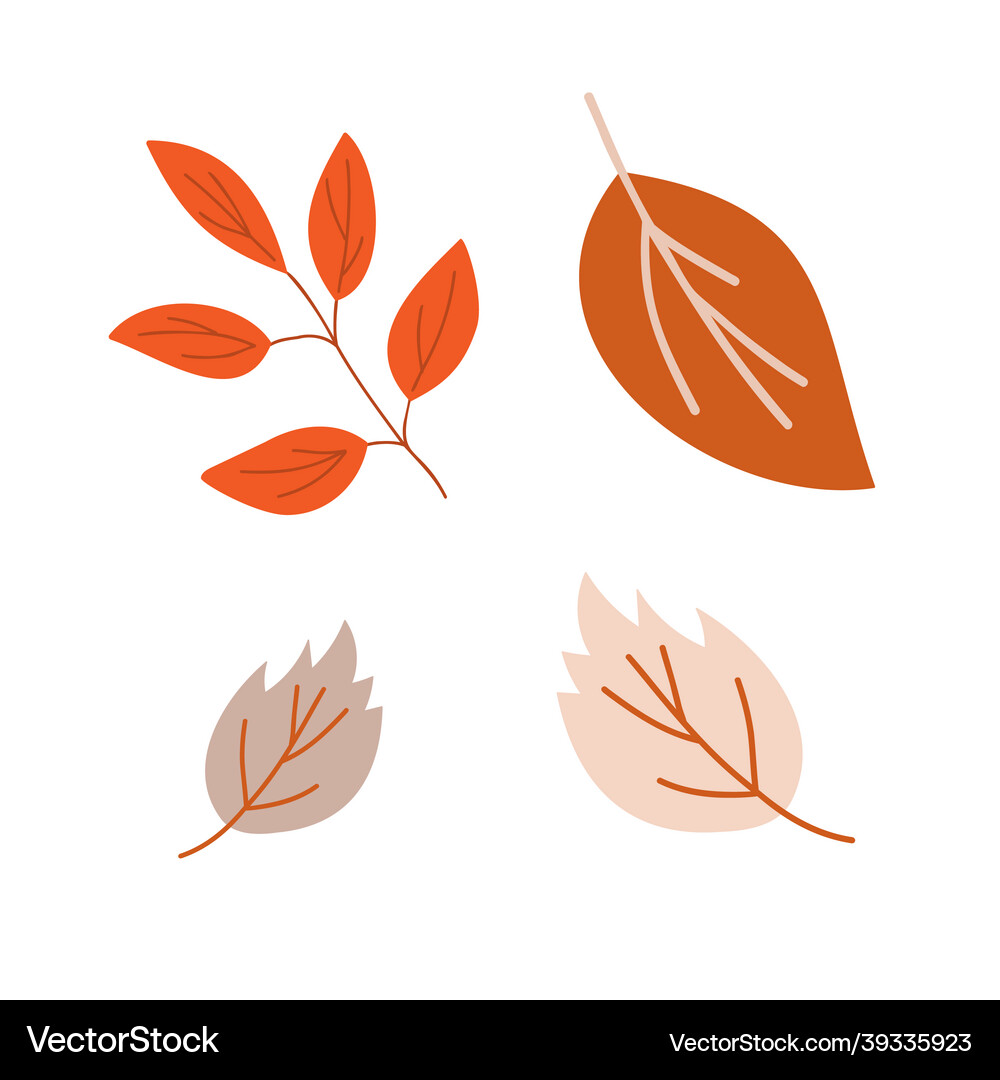 Autumn leaves simple minimalist concept Royalty Free Vector
