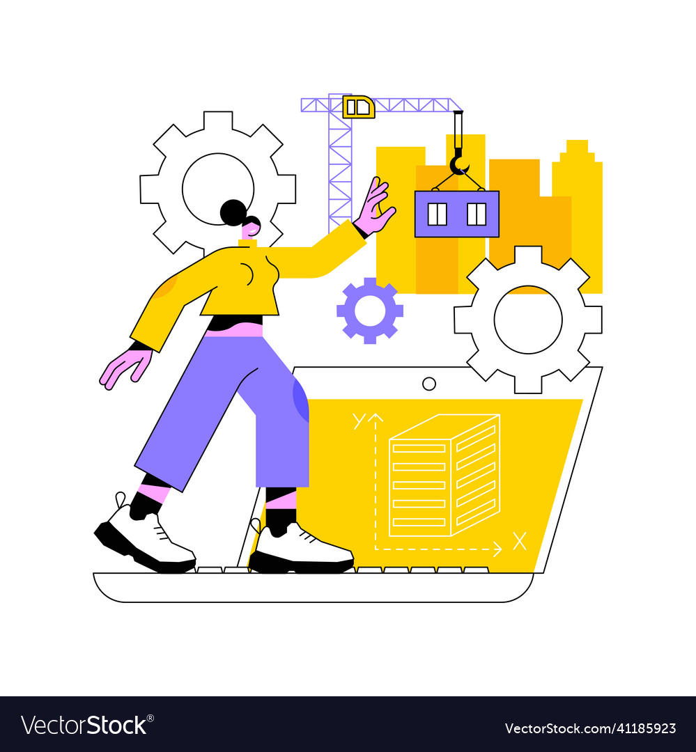 Building Information Modeling Abstract Concept Vector Image