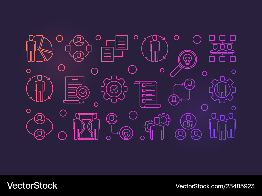 Business partnerships colorful linear Royalty Free Vector