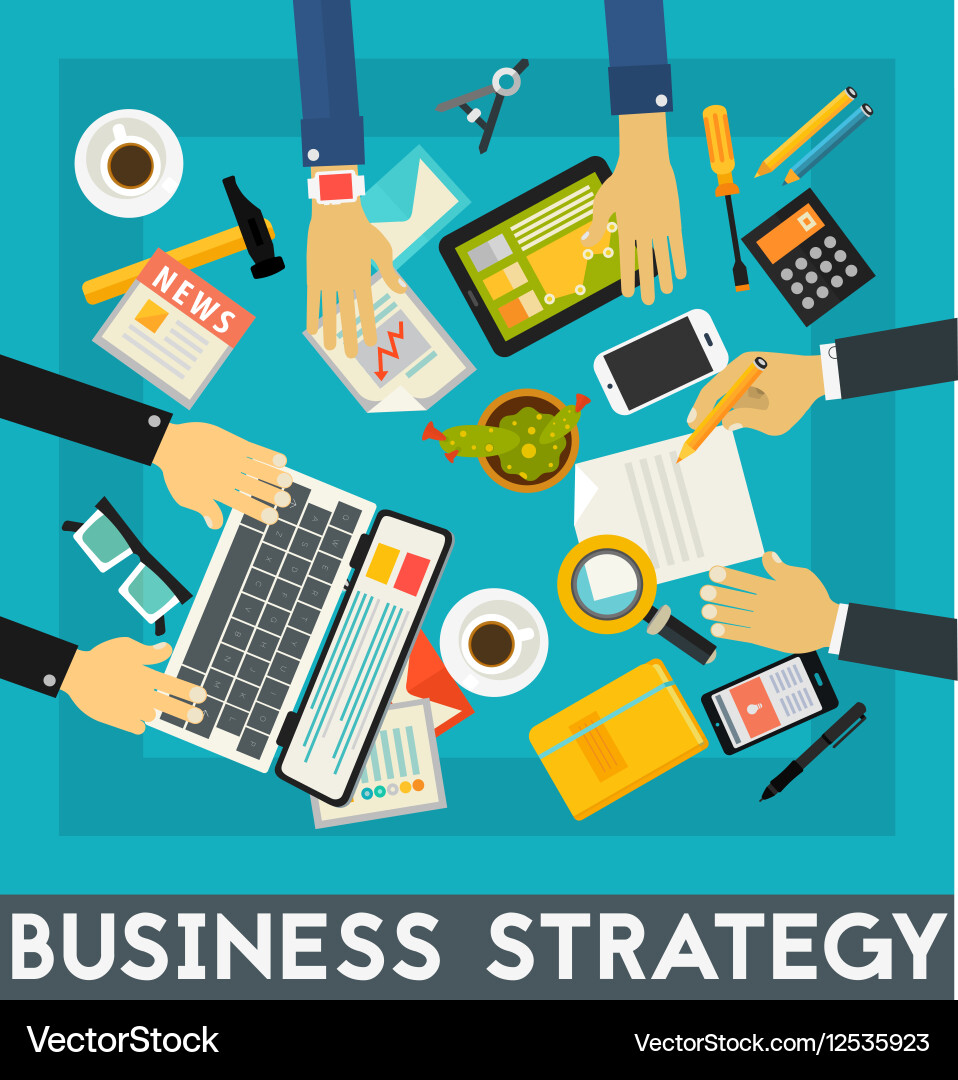 Business strategy concept banner Royalty Free Vector Image