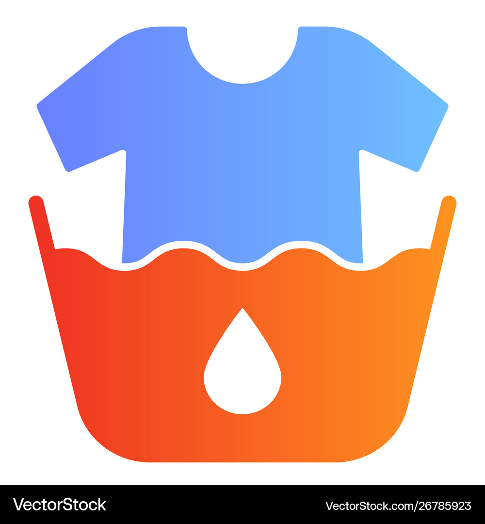 Clothes laundry flat icon laundry basin and shirt Vector Image