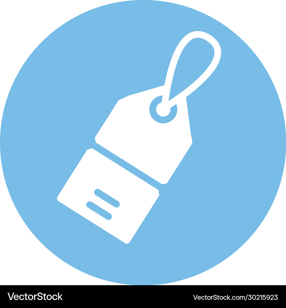 Commercial tag block style icon Royalty Free Vector Image