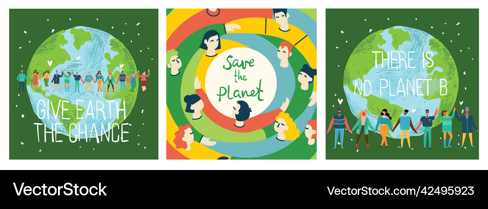 Eco cards for social poster Royalty Free Vector Image