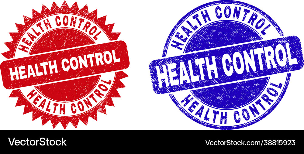 Health control rounded and rosette watermarks Vector Image