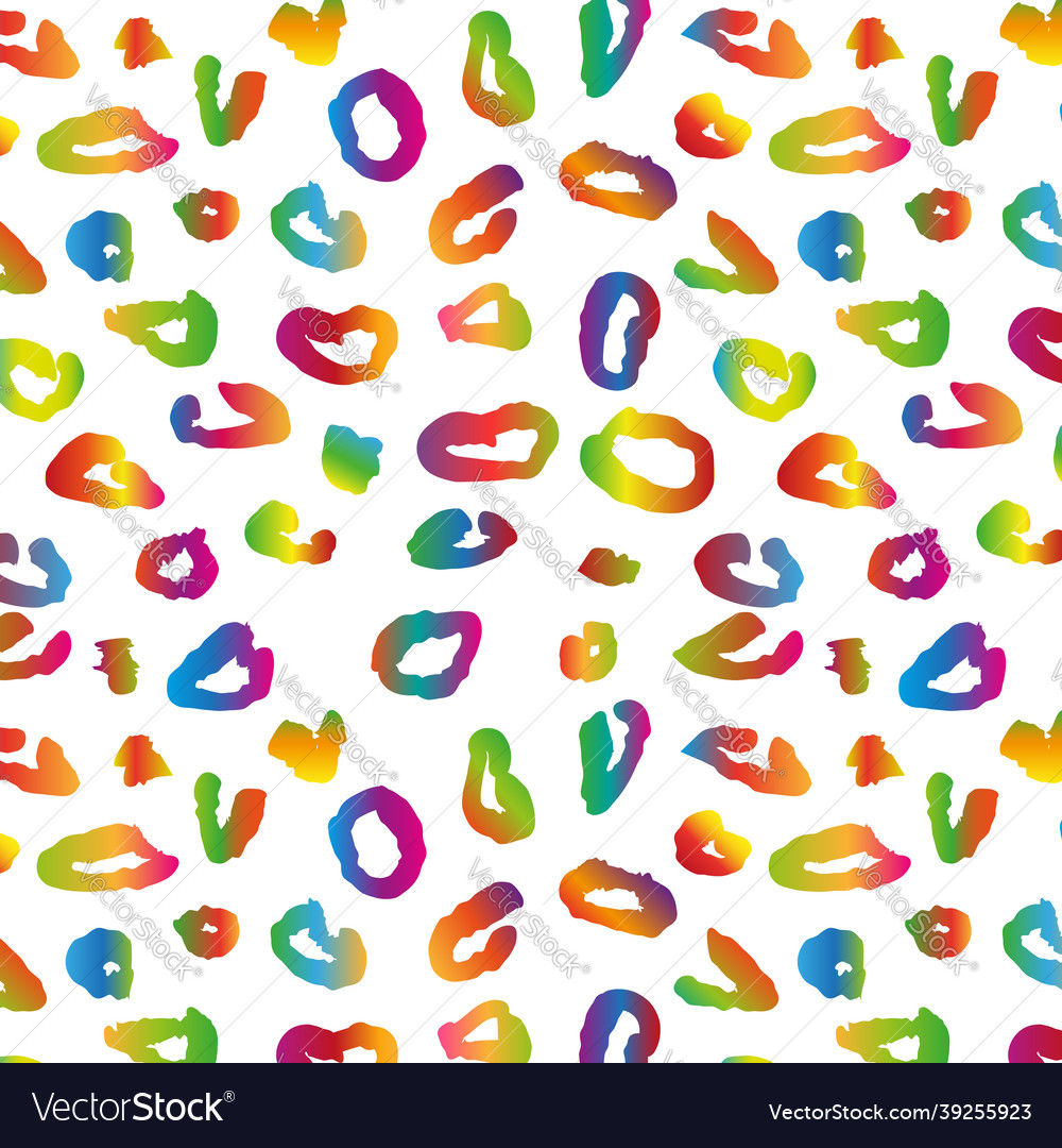 Leopard rainbow seamless pattern on white Vector Image