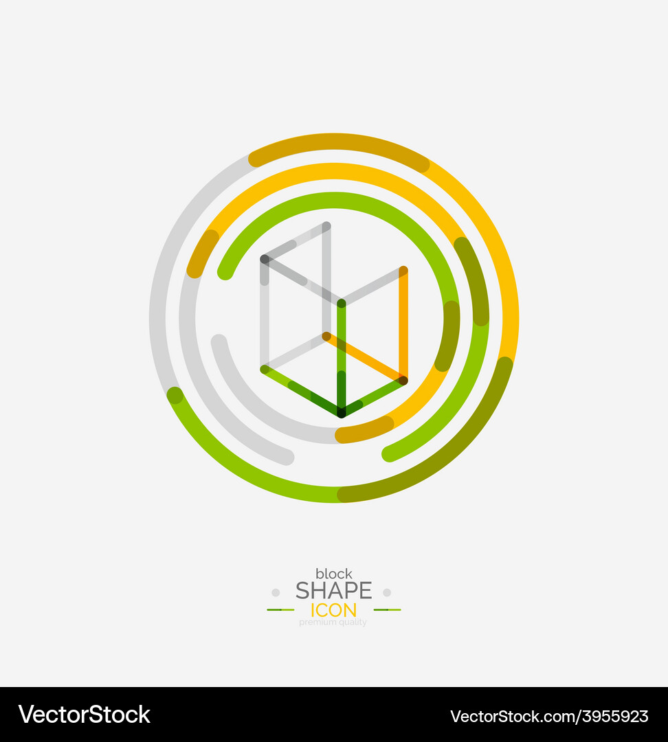 Minimal line design logo business icon block Vector Image