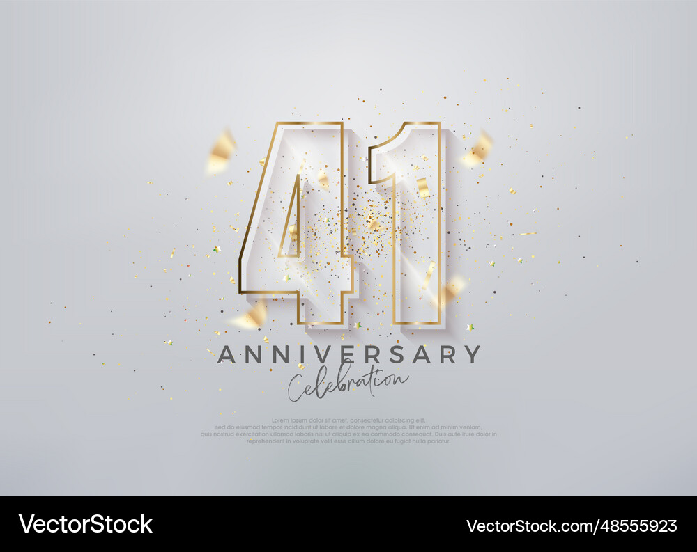 Modern number 41st with unique glass numerals Vector Image