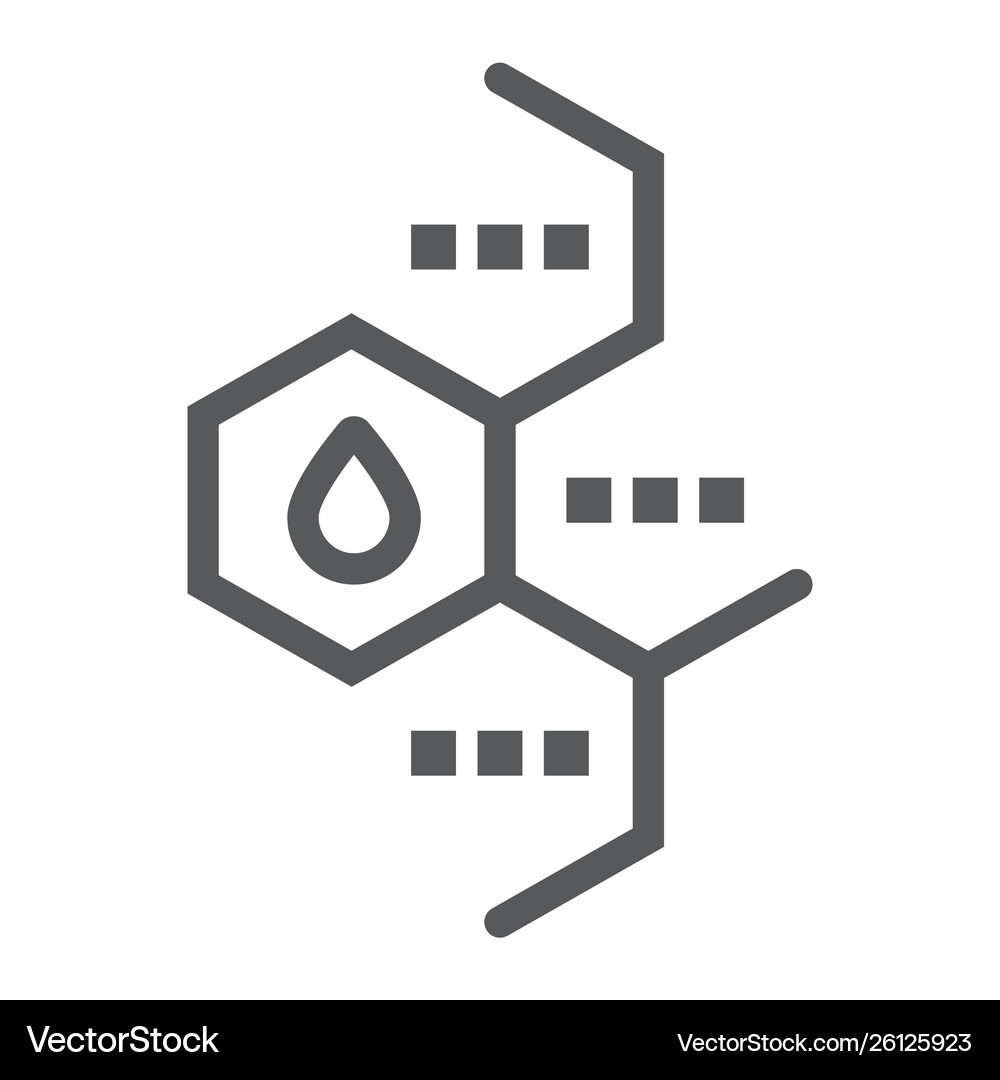 Oil molecule line icon chemical and molecular Vector Image