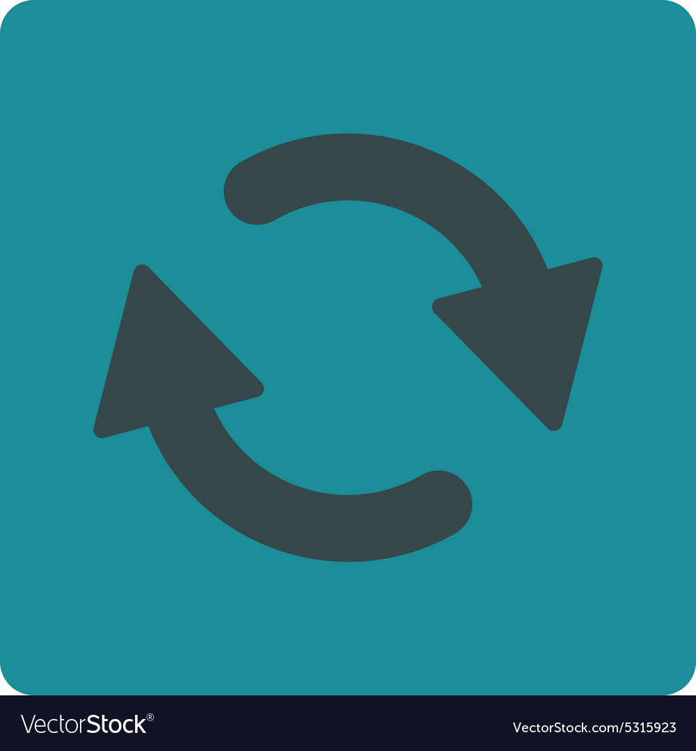 Refresh flat soft blue colors rounded button Vector Image