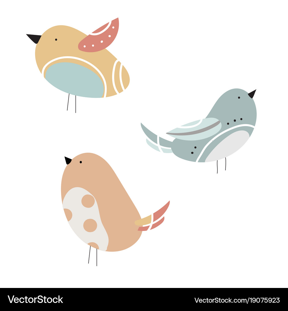 Set of stylized birds a collection Royalty Free Vector Image