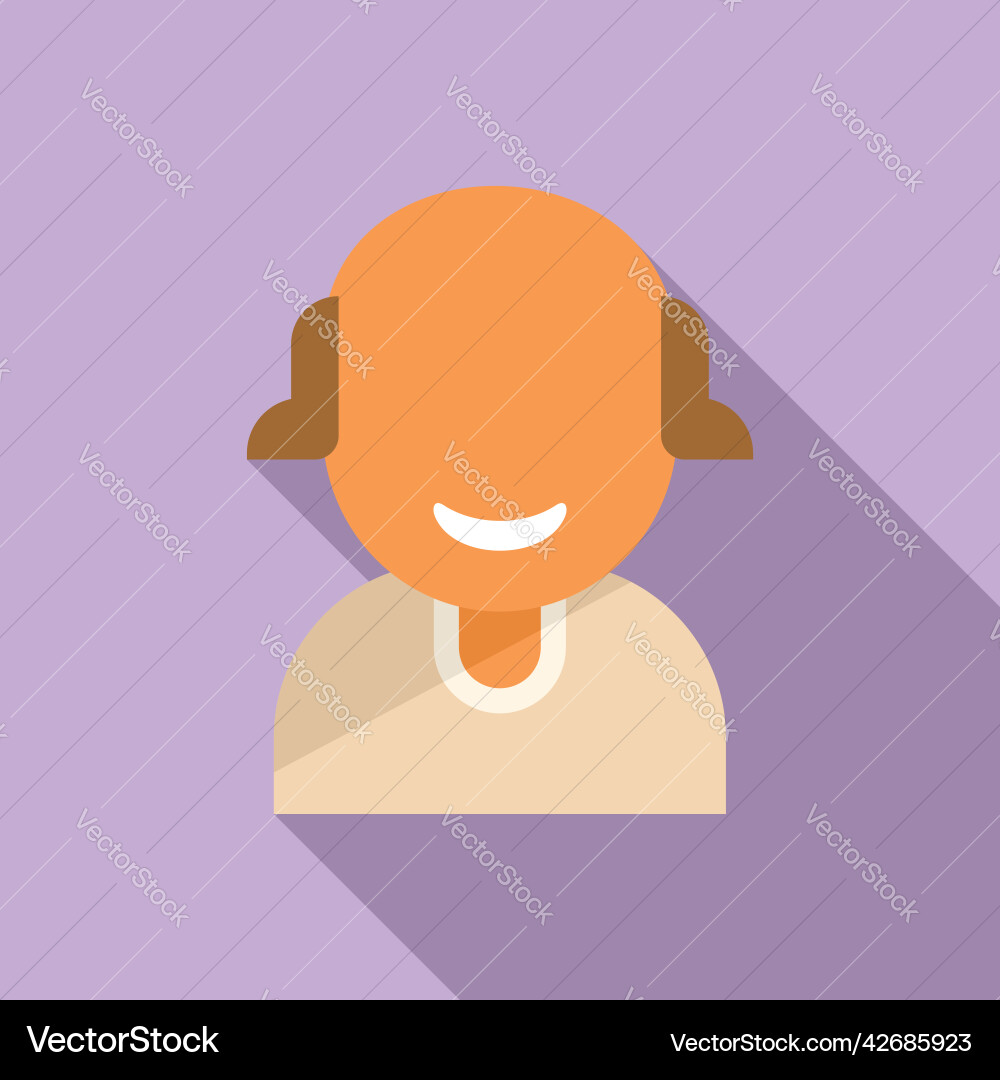 Smiling student icon flat happy person Royalty Free Vector