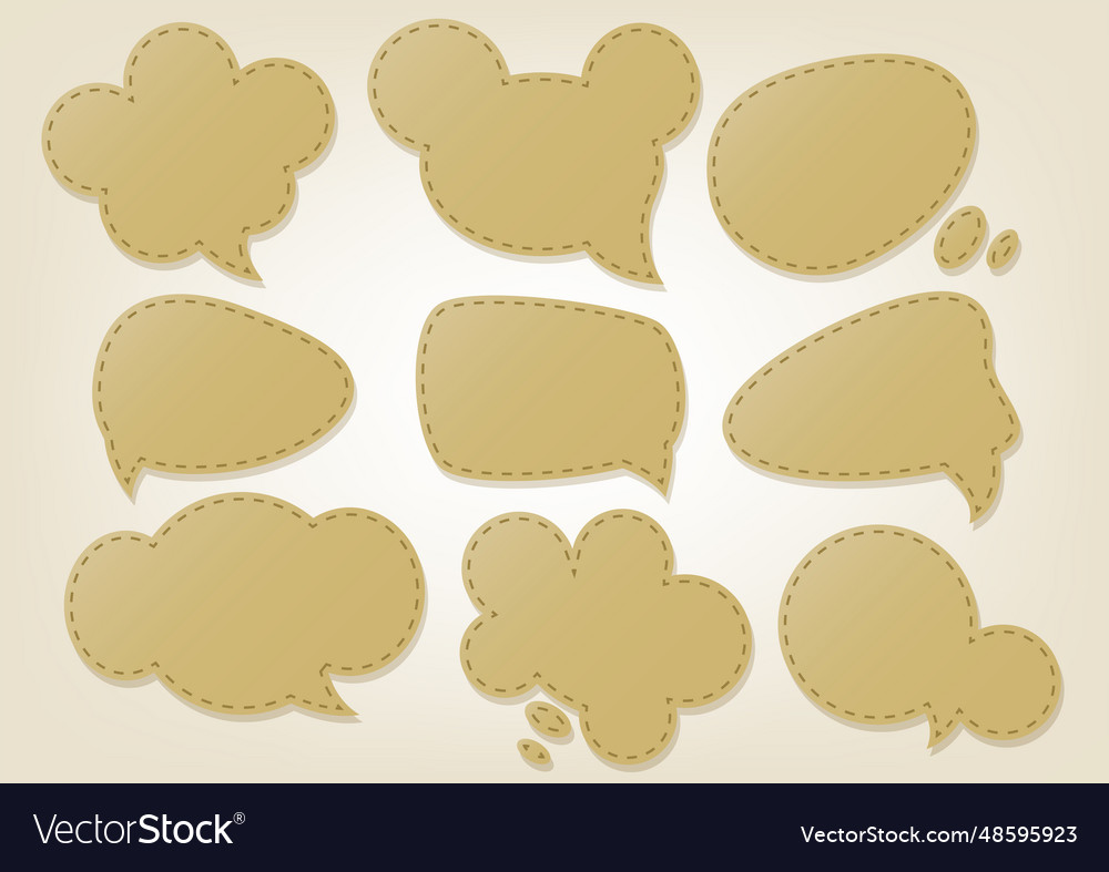 Speech bubbles stitched sets Royalty Free Vector Image
