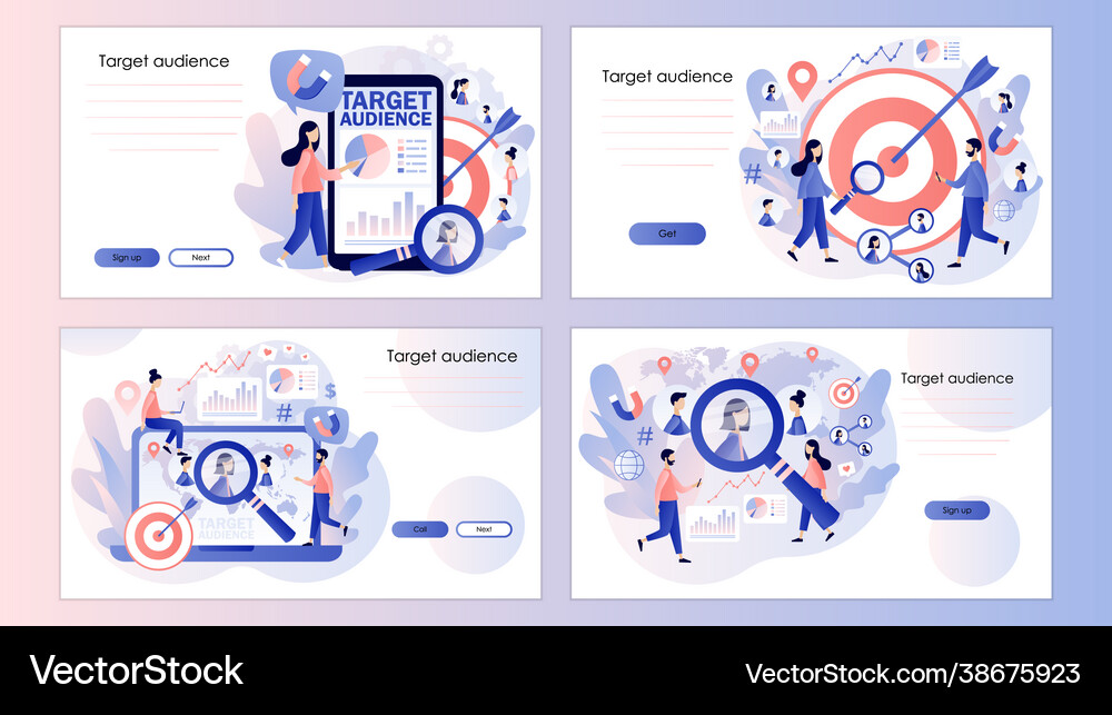 Target audience customers outreach digital Vector Image