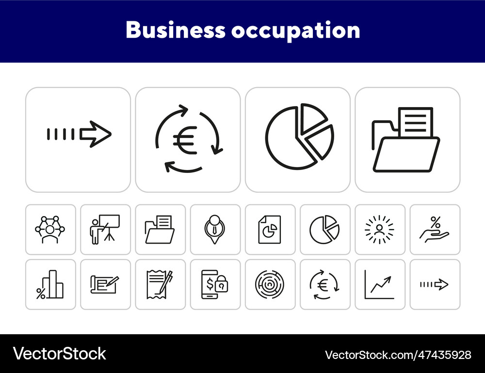 Business occupation icons Royalty Free Vector Image
