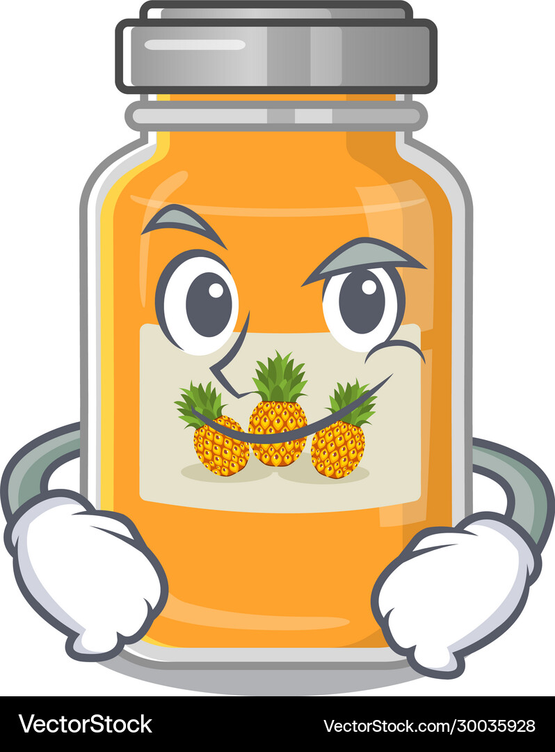 Cool pineapple jam mascot character with smirking Vector Image