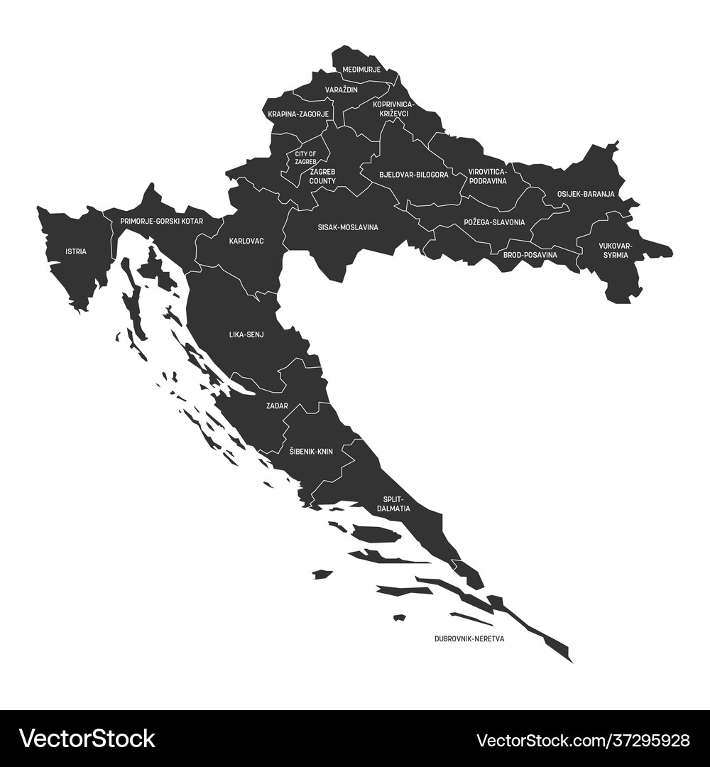 Croatia - political map counties Royalty Free Vector Image