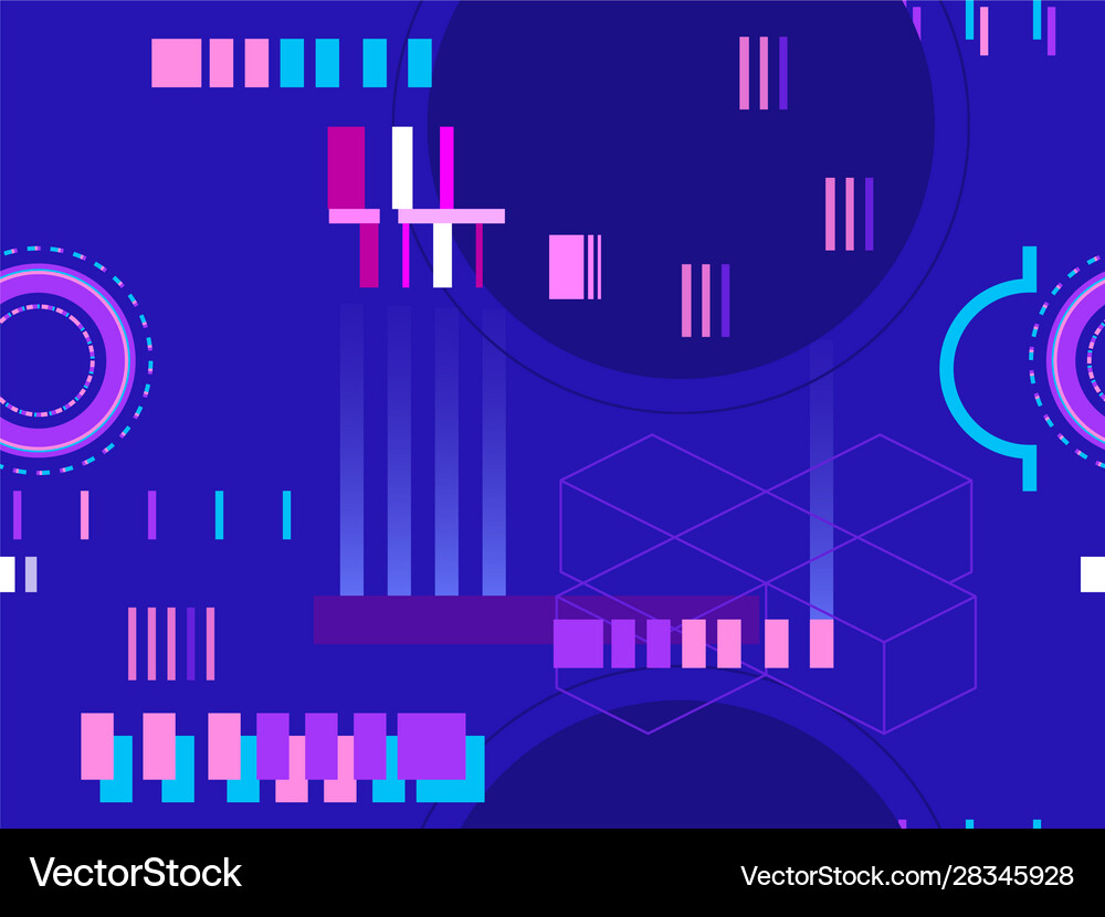 Cyberpunk seamless pattern retro futurism Vector Image