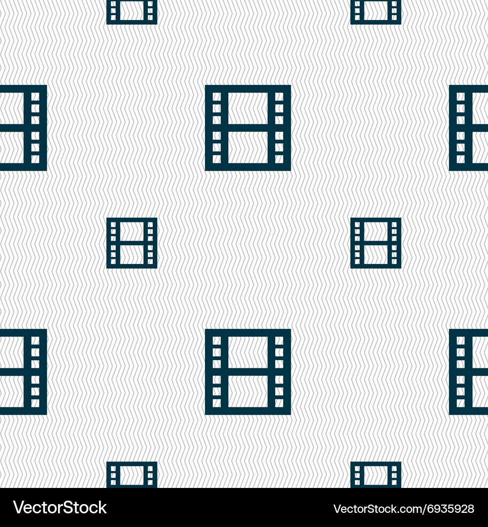 Film icon sign seamless pattern with geometric Vector Image