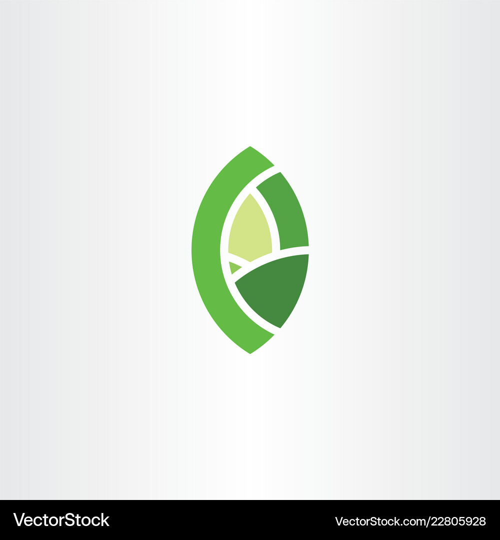 Green bio leaf eco symbol icon logo element sign Vector Image
