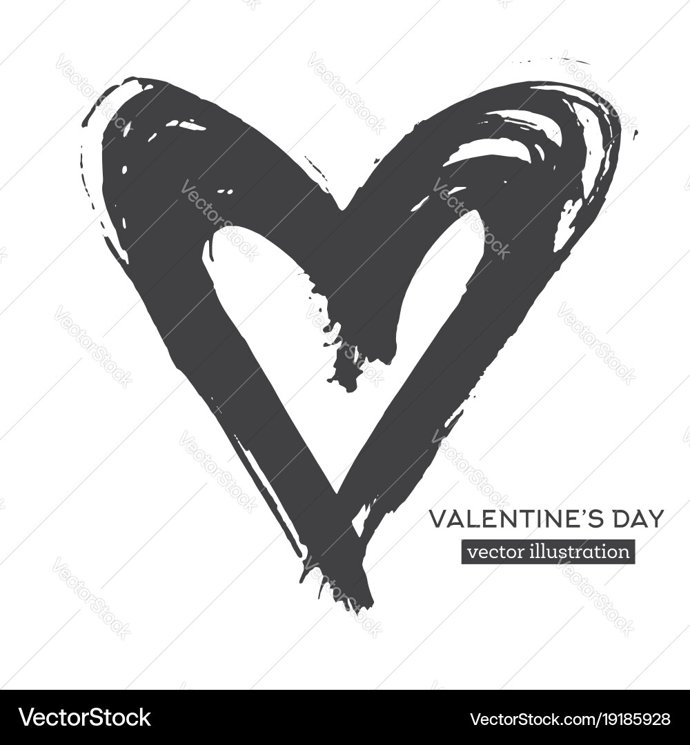 Hand drawn calligraphy heart isolated on white Vector Image