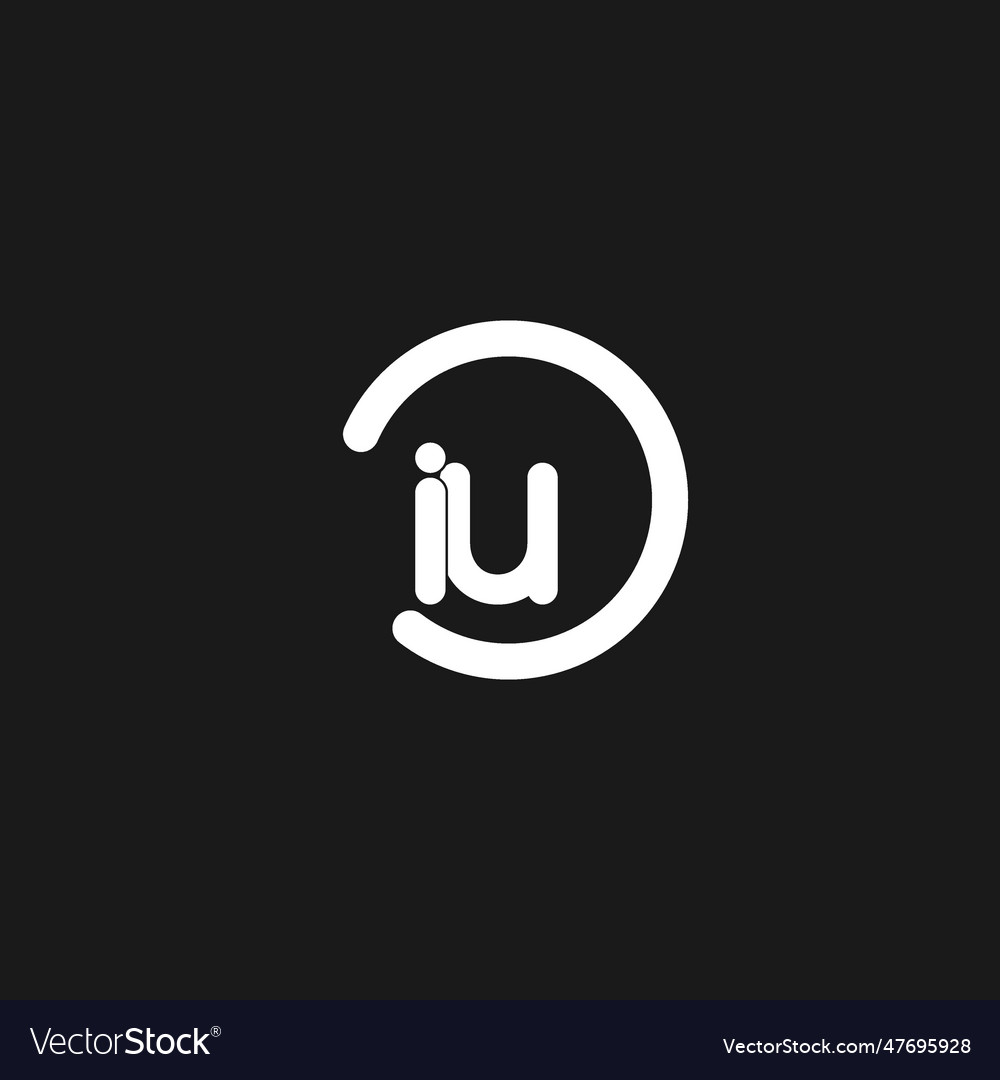 Initials iu logo monogram with simple circles Vector Image