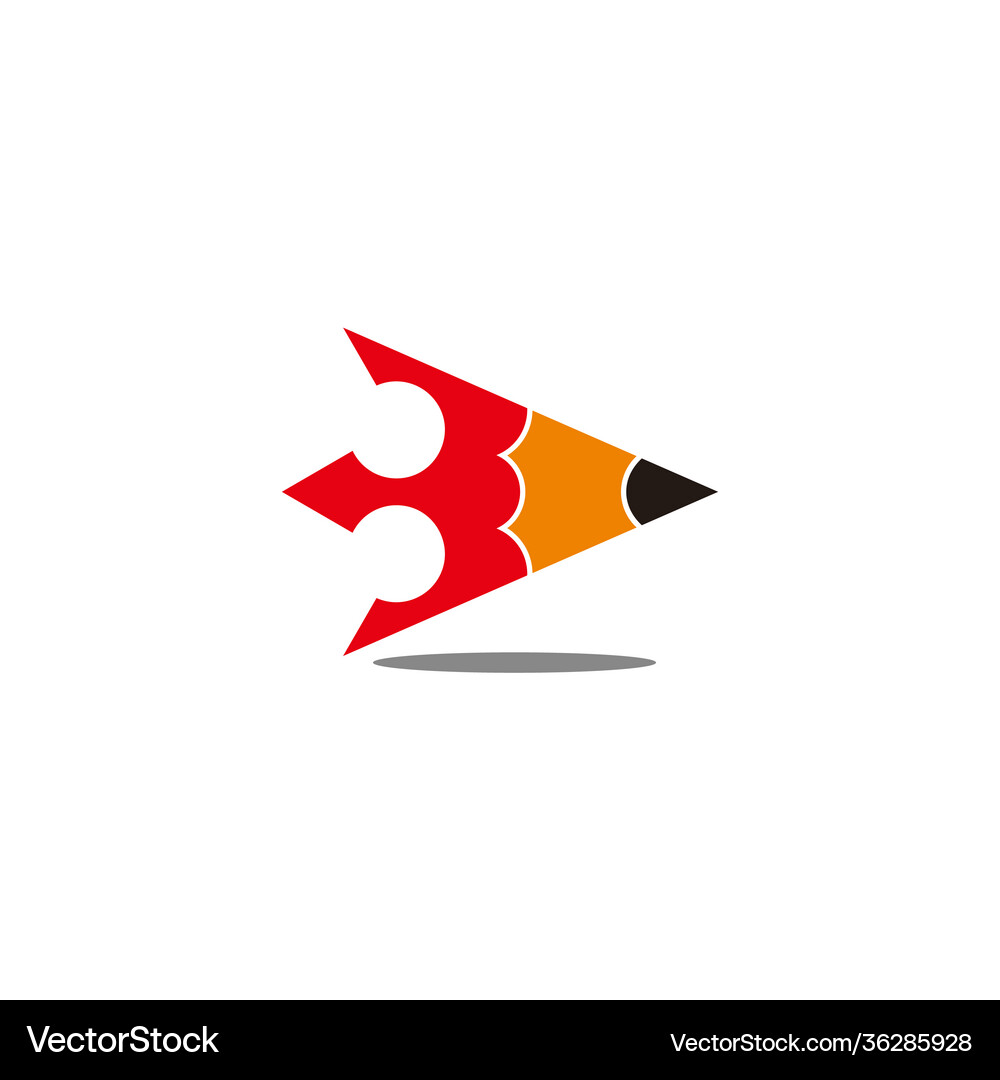 Letter d drawing pencil abstract geometric Vector Image