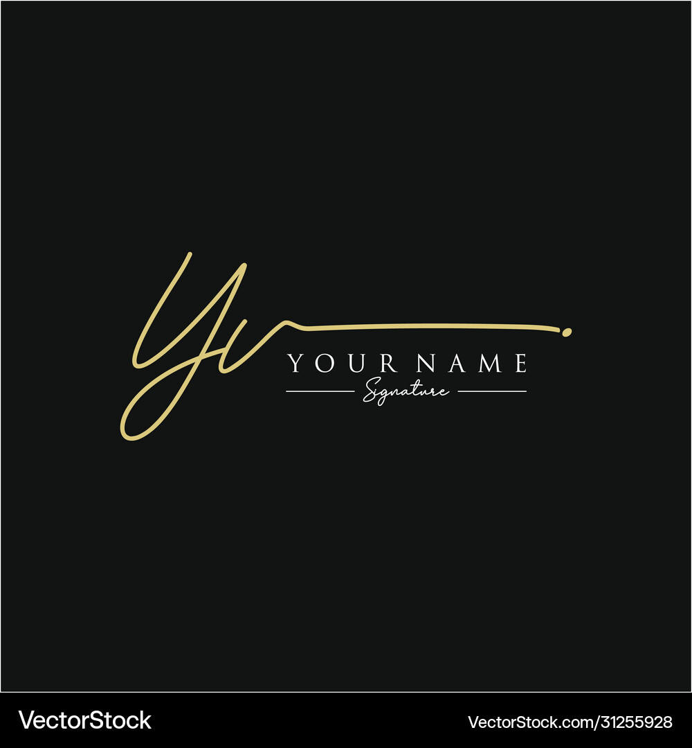 Letter yv signature logo template Royalty Free Vector Image