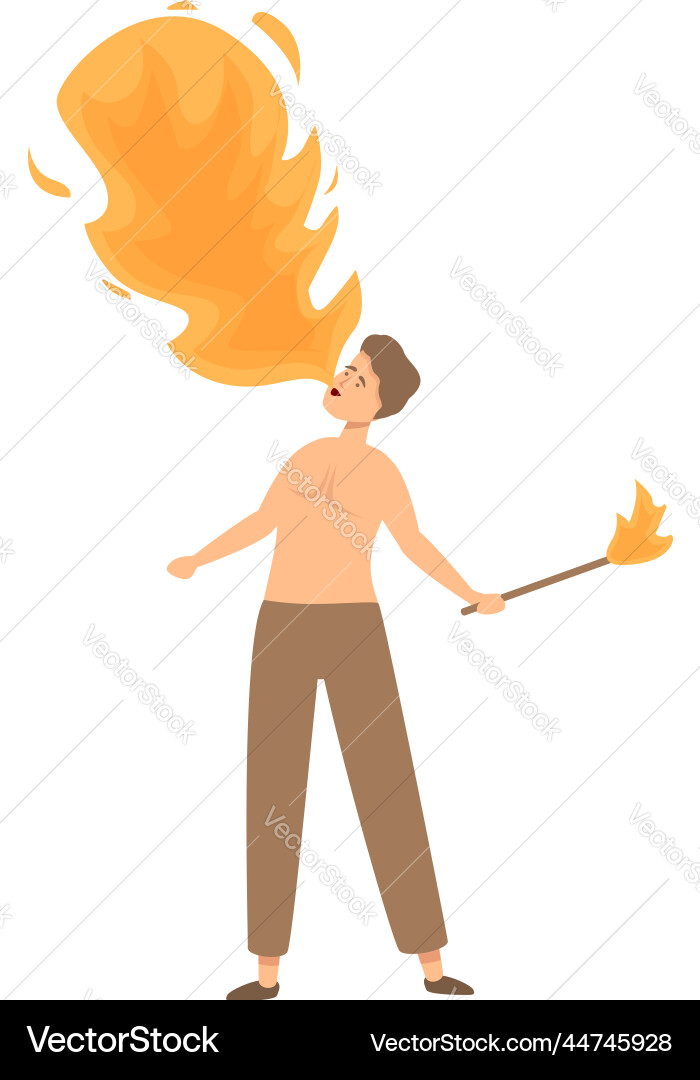 Mouth flame icon cartoon fire show Royalty Free Vector Image